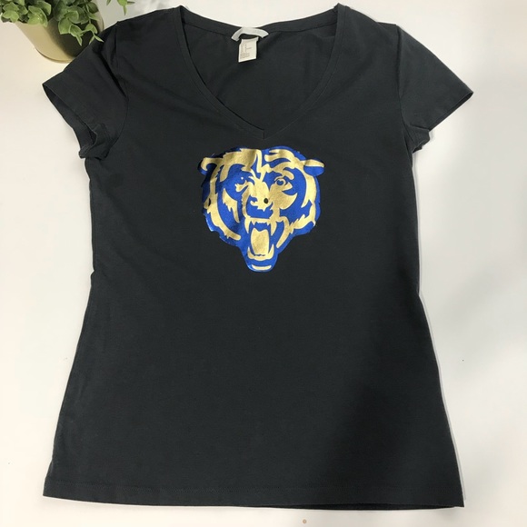 H&M | Tops | Hm Basic Tee W Foiled Tiger In Blue Gold M | Poshmark